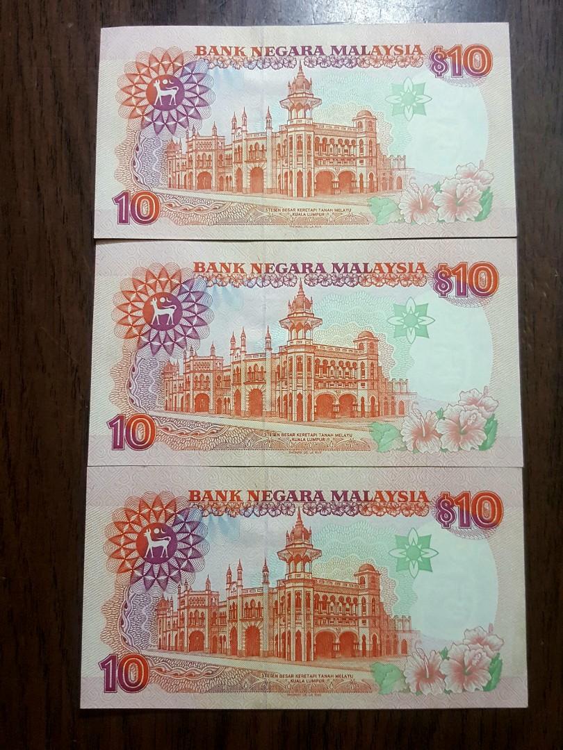 Malaysia 6th Series $10 Ringgit x 3 consecutive number UNC, Hobbies ...