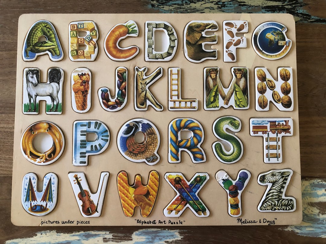Melissa & Doug Alphabet Art Puzzle, Hobbies & Toys, Toys & Games on ...