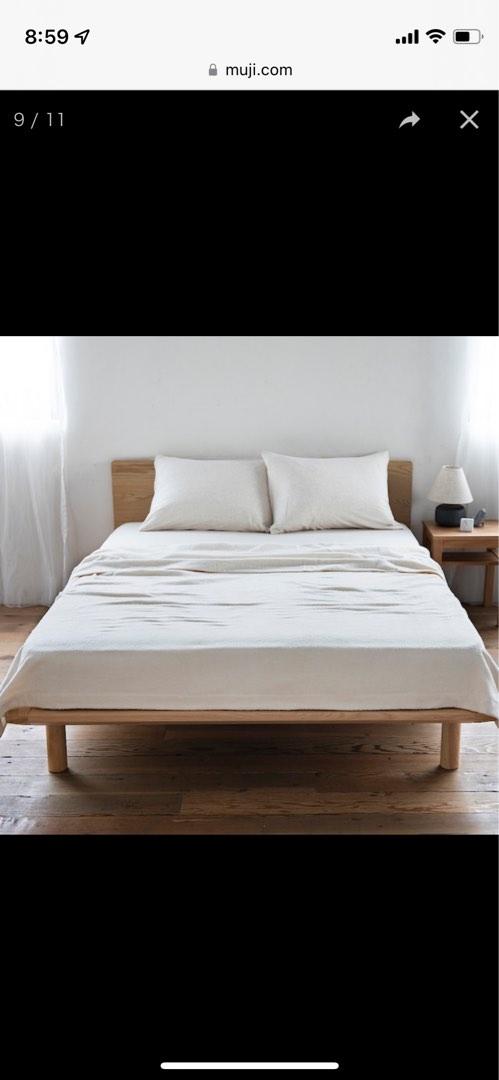 MUJI Wooden Bed Frame & Mattress, Furniture & Home Living, Furniture ...