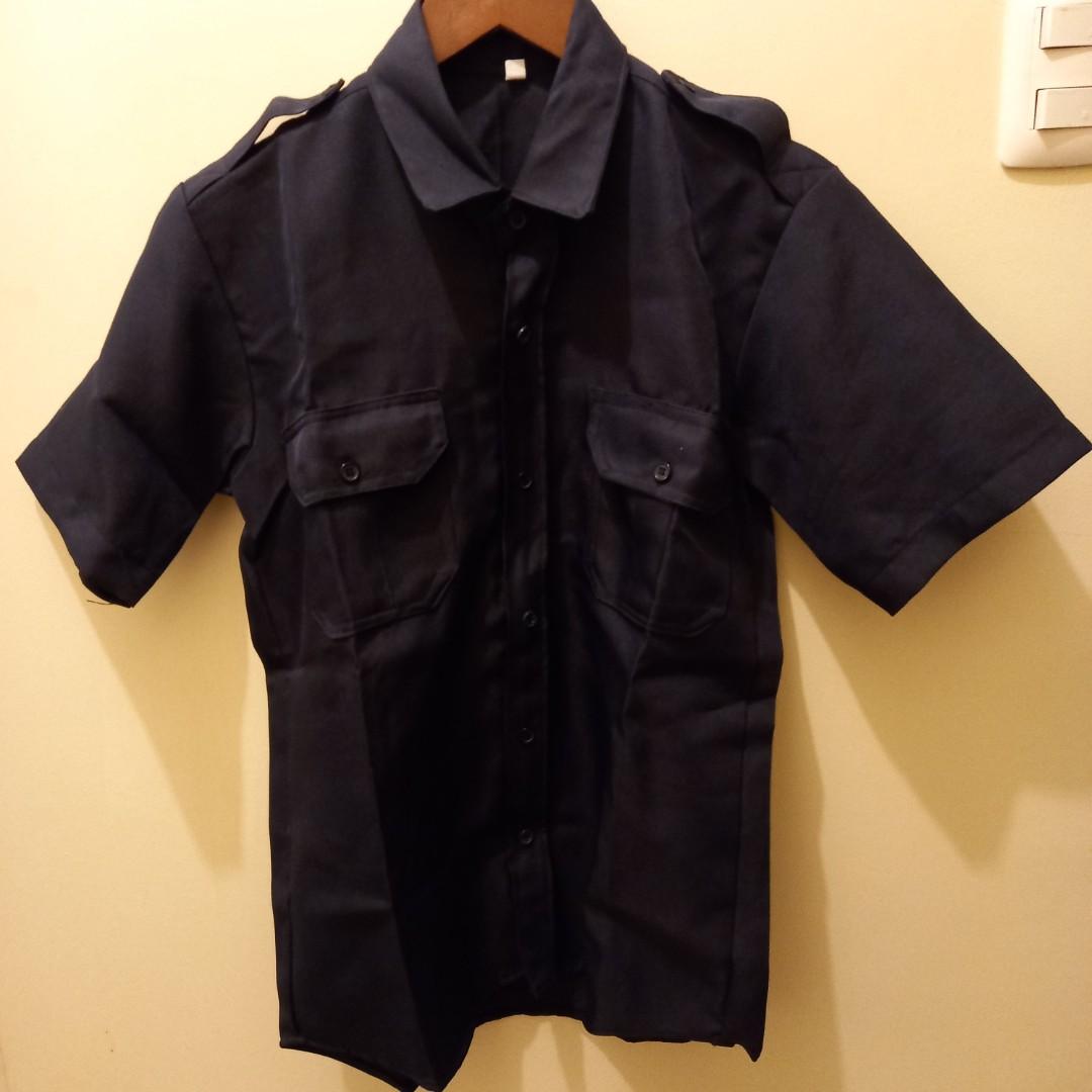 Navy blue police officer uniform polo, Men's Fashion, Tops & Sets ...