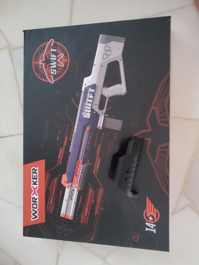 Nerf WORKER Swift. Grey/Blue, Hobbies & Toys, Toys & Games on Carousell