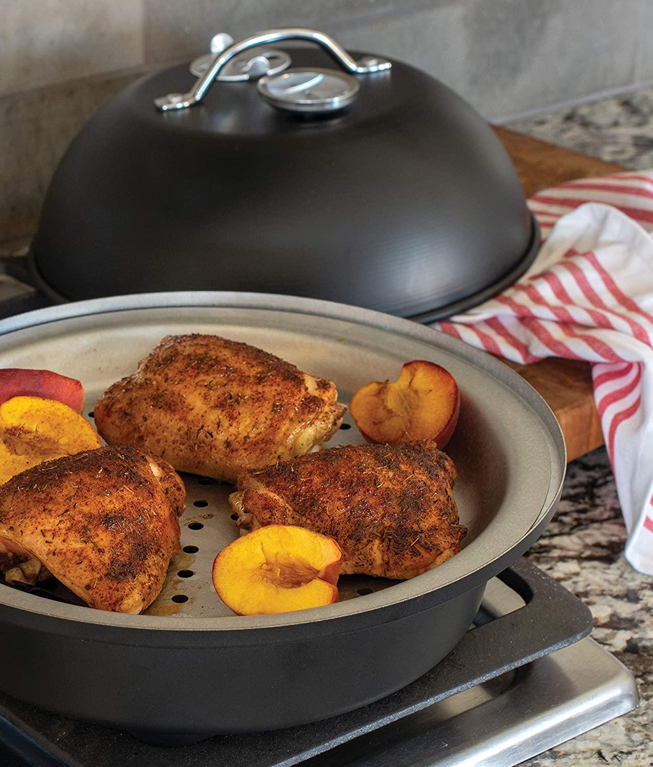 Nordic Ware 36567 Personal Size Stovetop Kettle Smoker, Black ...