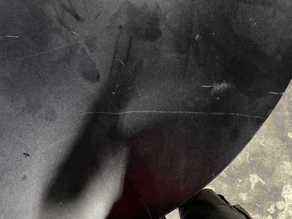 Office Desk Half Circle Table Black Colour / Meja Pejabat Meja Separuh ...