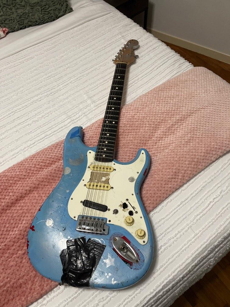 Old modded Fender Squire Strat, Hobbies & Toys, Music & Media, Musical ...