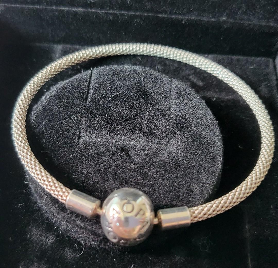 Pandora sterling silver mesh bracelet, Luxury, Accessories on Carousell