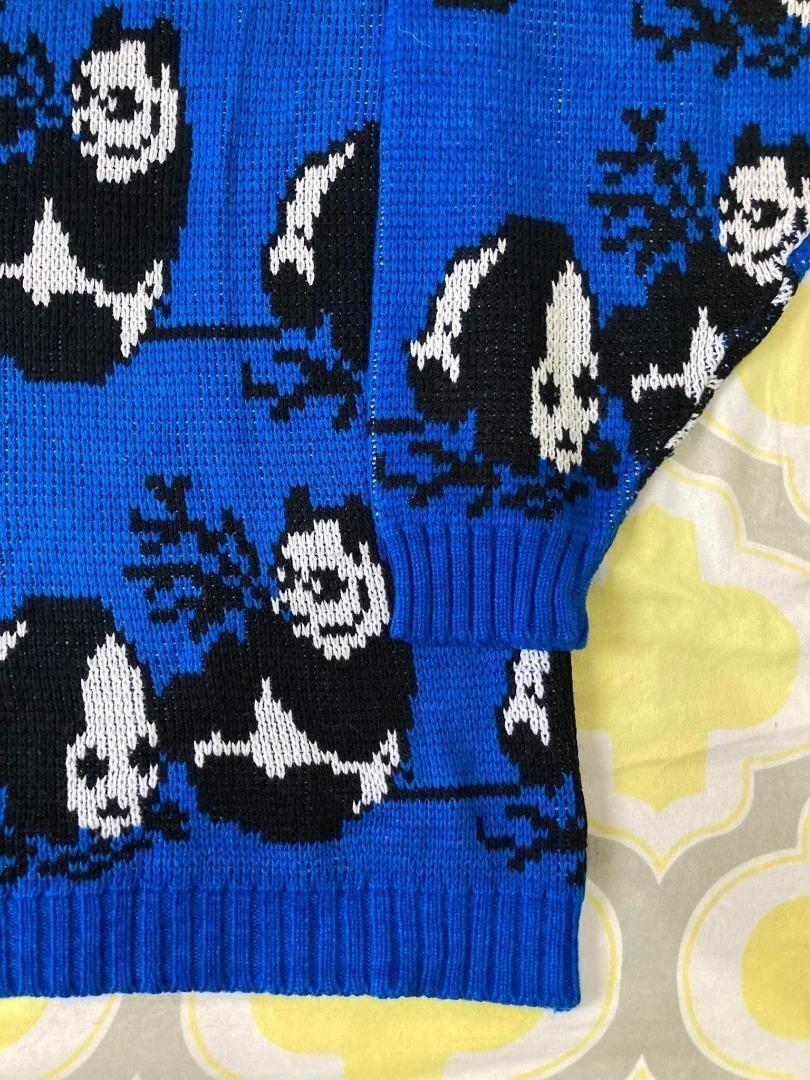 Vintage Panda Loop by One step up Blue sweater, Men's Fashion, Coats ...