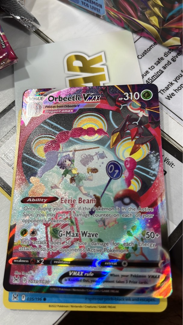Pokémon Orbeetle Vmax TG trainer gallery TG13, Hobbies & Toys, Toys ...