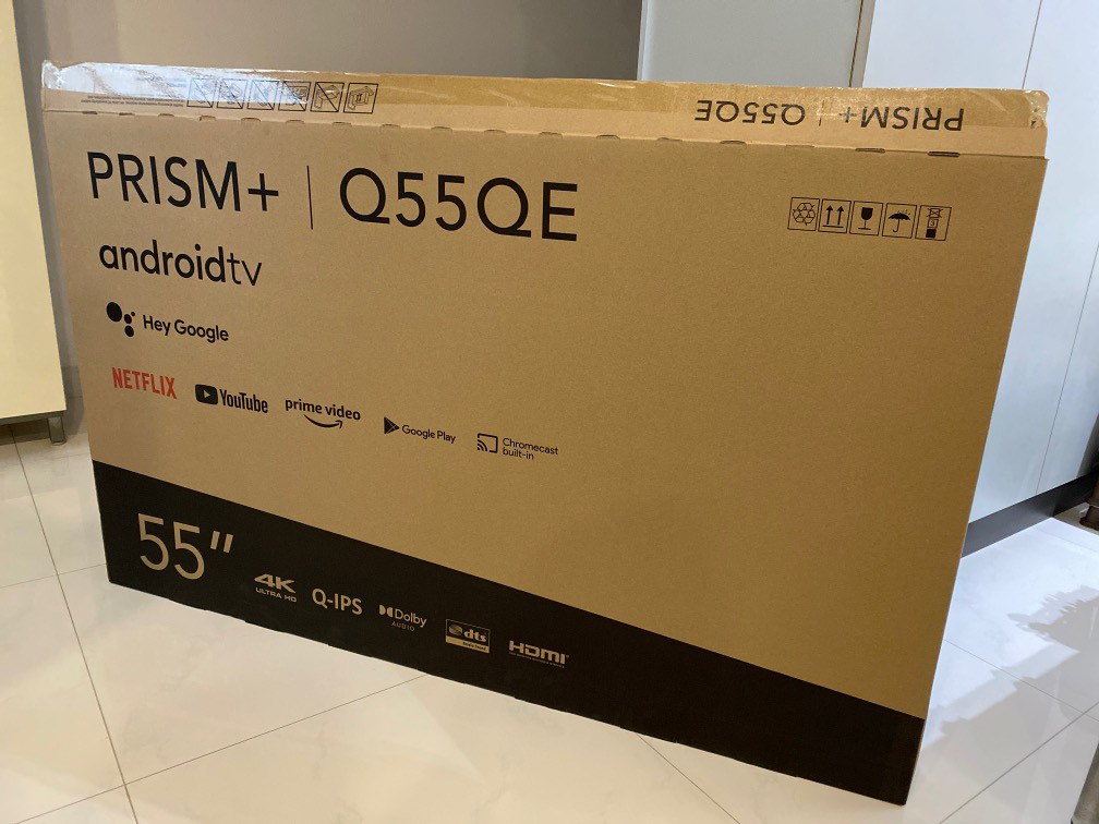 Prism+ Q55QE tv empty box, TV & Home Appliances, TV & Entertainment, TV ...