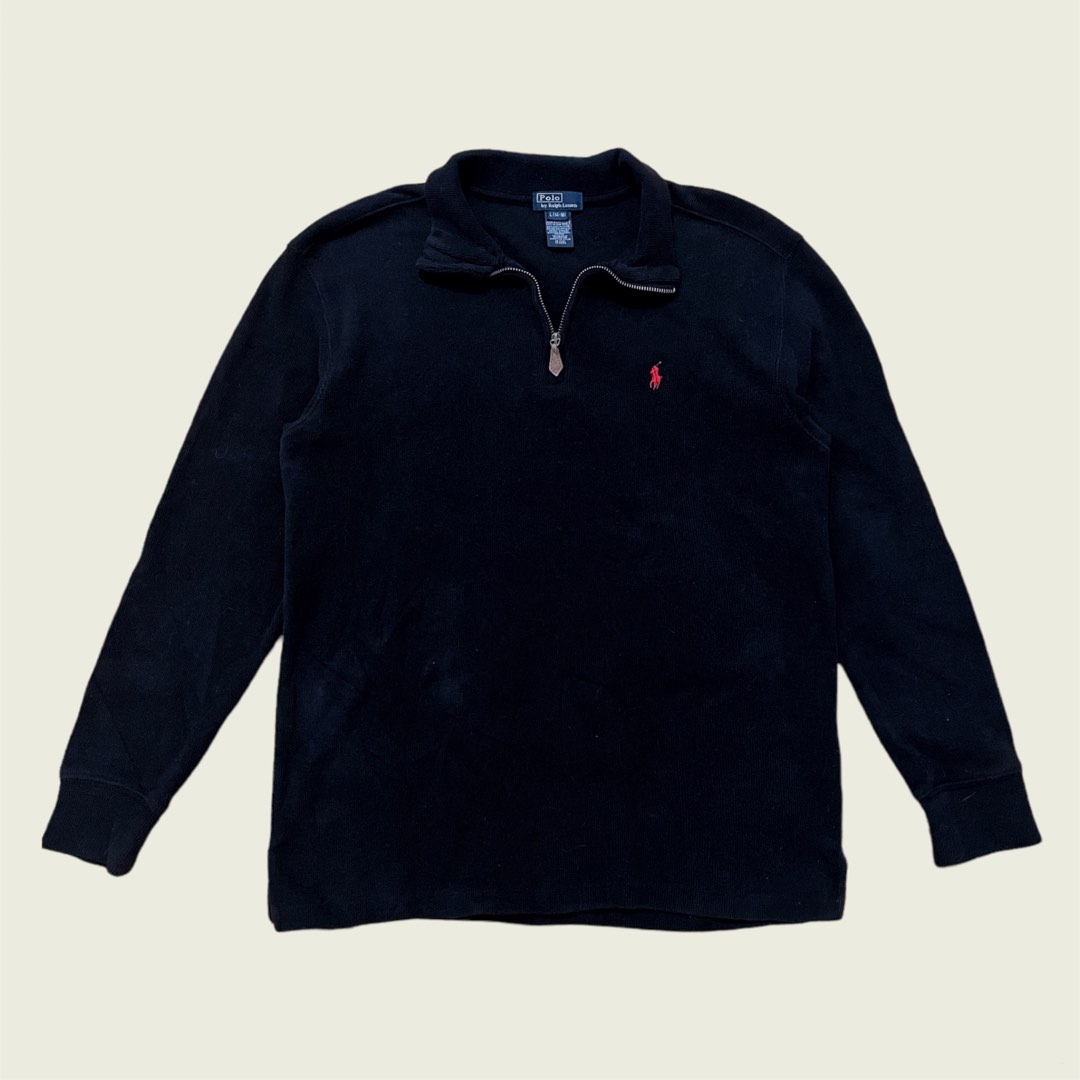 Ralph Lauren Quarter Zip Sweater (Black), Men's Fashion, Coats, Jackets ...