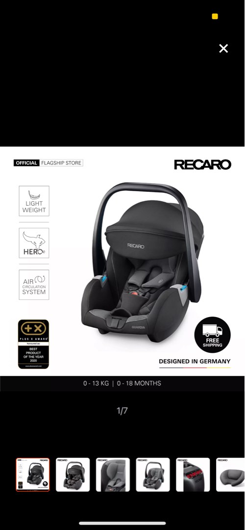 Recaro Baby Car Seat (infant - 1yo), Babies & Kids, Going Out, Car ...