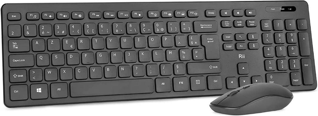 Rii RK200 Wireless Mouse Keyboard Office Keyboard 2.40 GHz Wireless ...