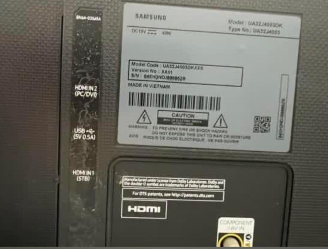 Samsung 32 Inch TV (Model: UA32J4003DK), TV & Home Appliances, TV ...