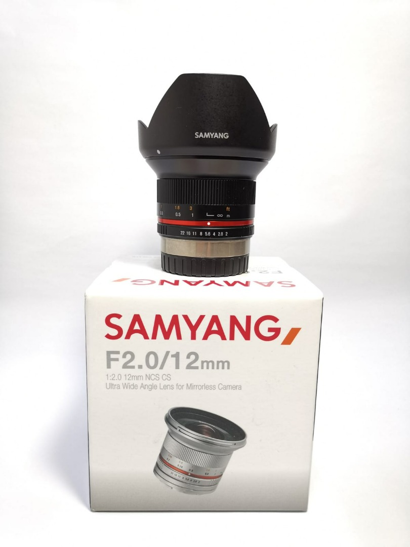 Samyang 12mm F2.0 lens-Black, Fuji X mount, Ultra wide angle lens for mirrorless camera ...