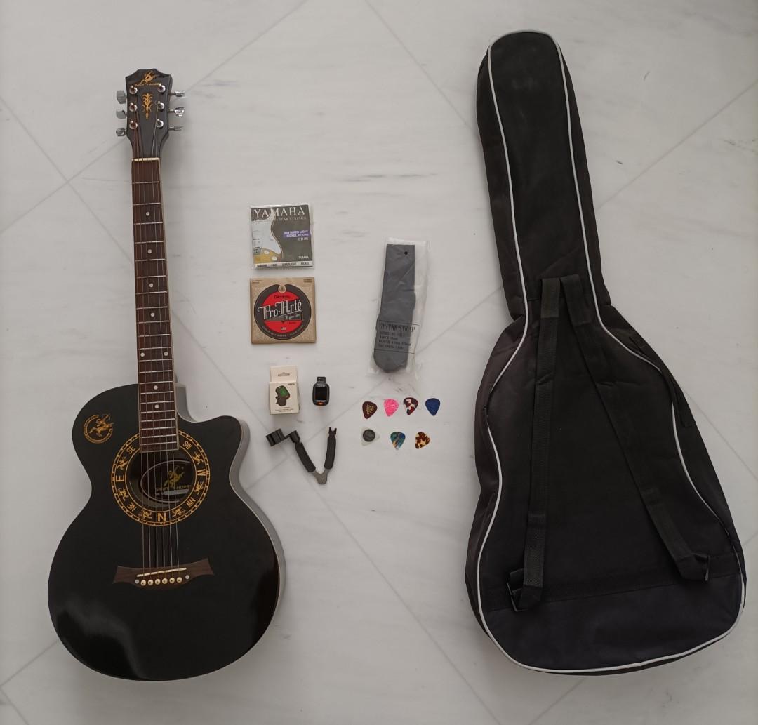 Selling cheap acoustic guitar with accessories, Hobbies & Toys, Music ...