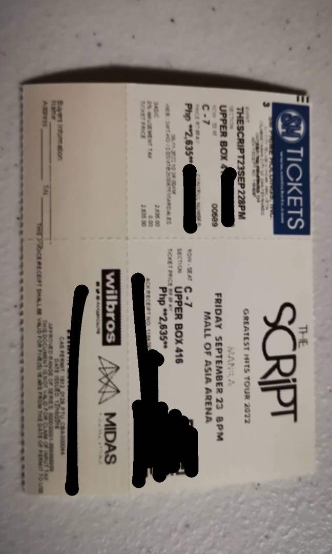 Selling The Script Manila Upper Box Tickets, Tickets & Vouchers, Event ...