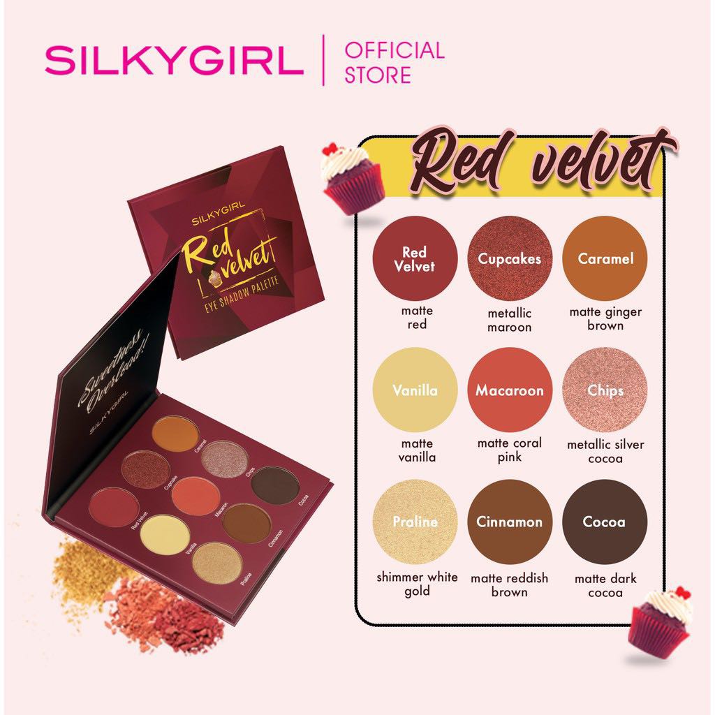 Silkygirl Red Velvet Eyeshadow Palette, Beauty & Personal Care, Face ...