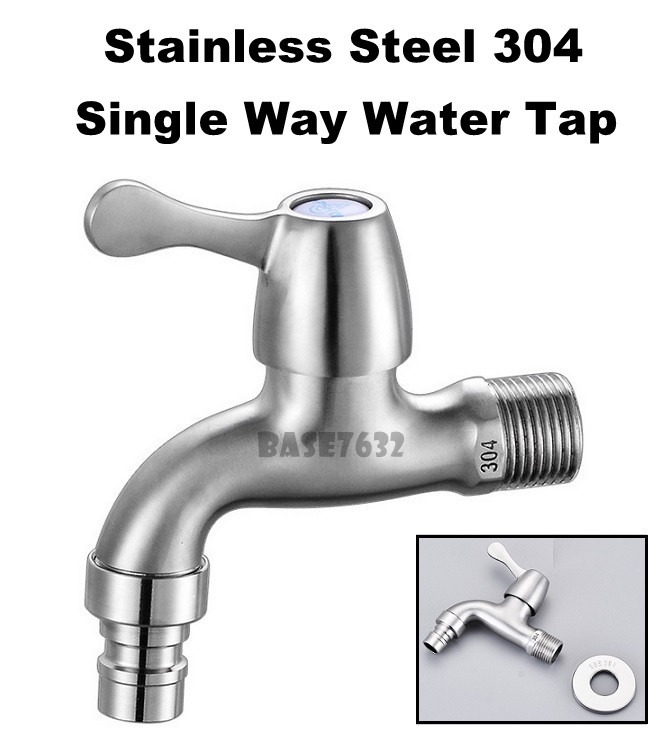 SUS304 304 Stainless Steel Wall Mounted Single One Way Water Tap Faucet ...