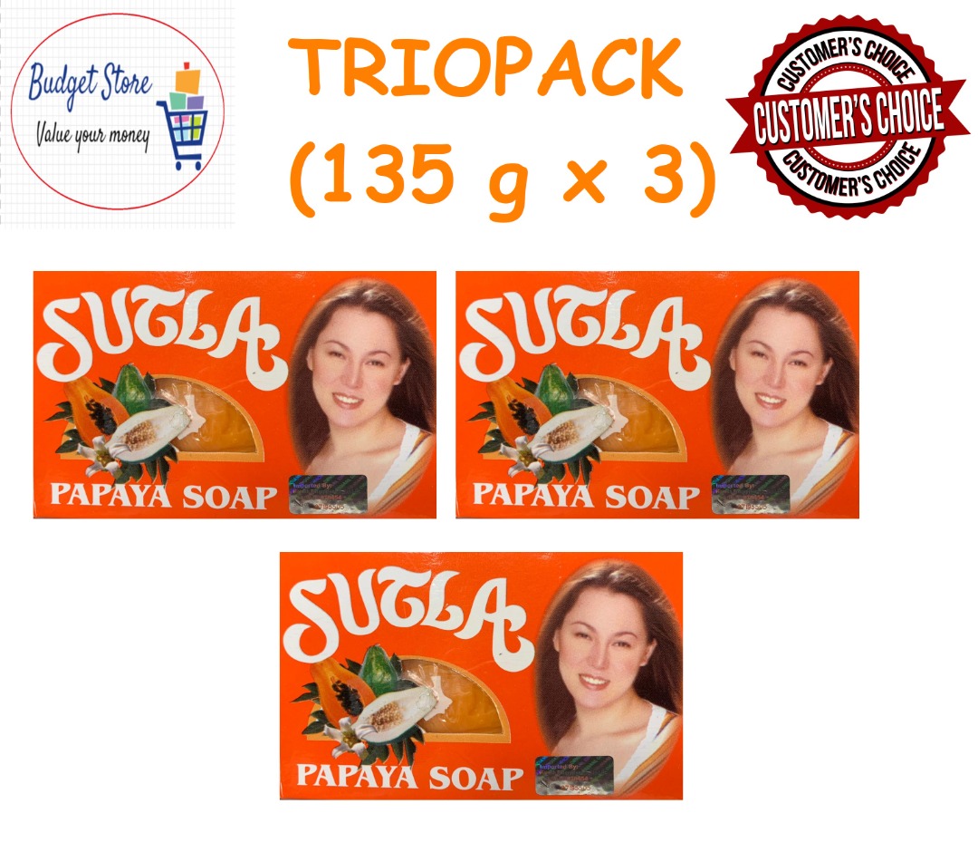 Sutla Papaya Cold Processed Herbal Soap - 135 grams x 3 bars, Beauty ...