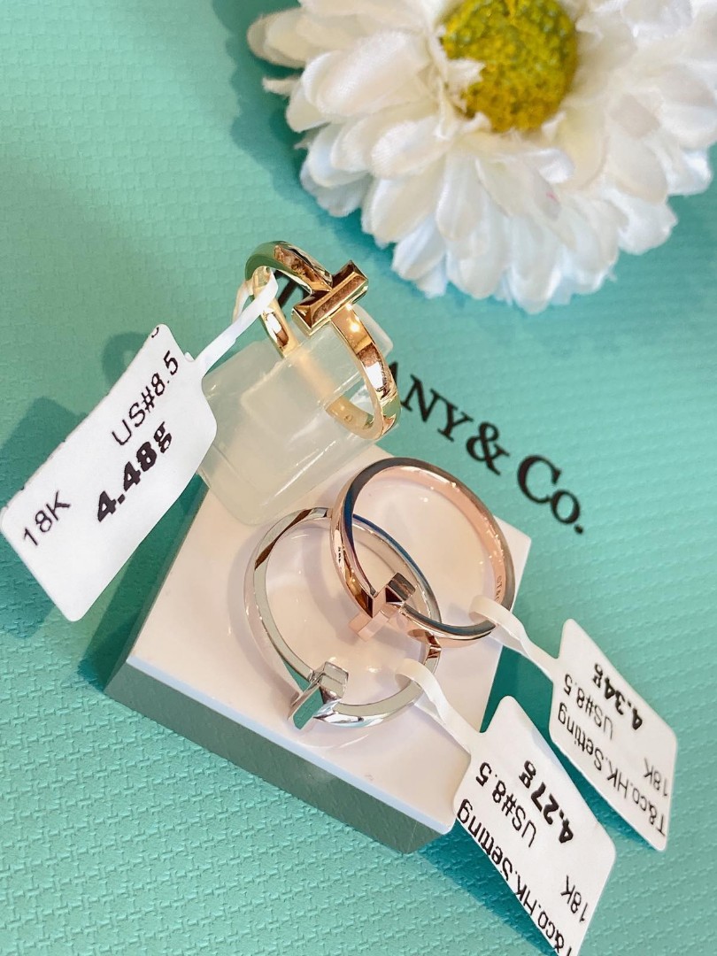 Tiffany&Co.T-ring Hk 3colors, Women's Fashion, Jewelry & Organizers ...