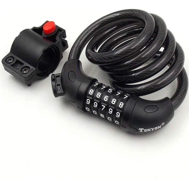TONYON Bike Bicycle 5 Digit Number Combination Password Safety Lock ...