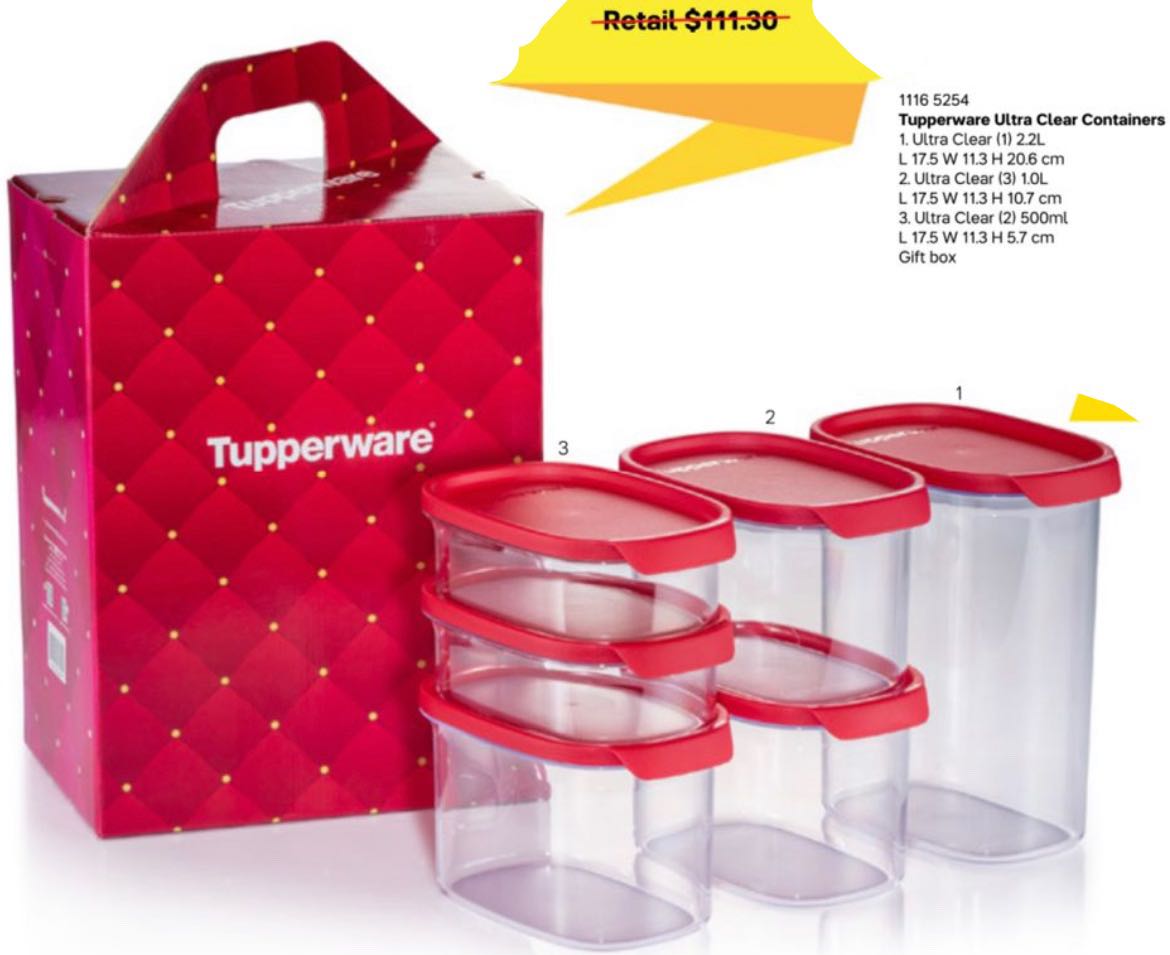 Tupperware Ultra Clear Set (6), Food & Drinks, Other Food & Drinks on ...