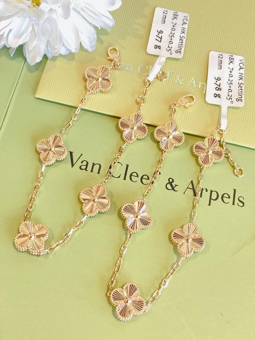 VCA Vintage Alhambra Gold Set 18k HK Setting, Women's Fashion, Jewelry ...