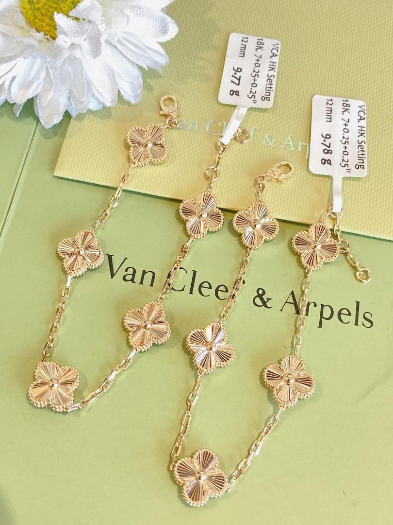 VCA Vintage Alhambra Gold Set 18k HK Setting, Women's Fashion, Jewelry ...