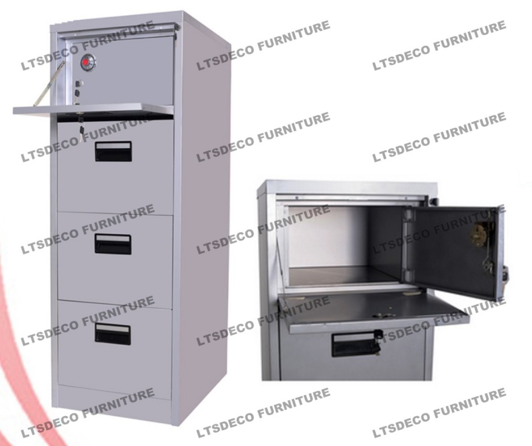Vertical 4 layer Filing Cabinet with Vault office partition, Furniture ...