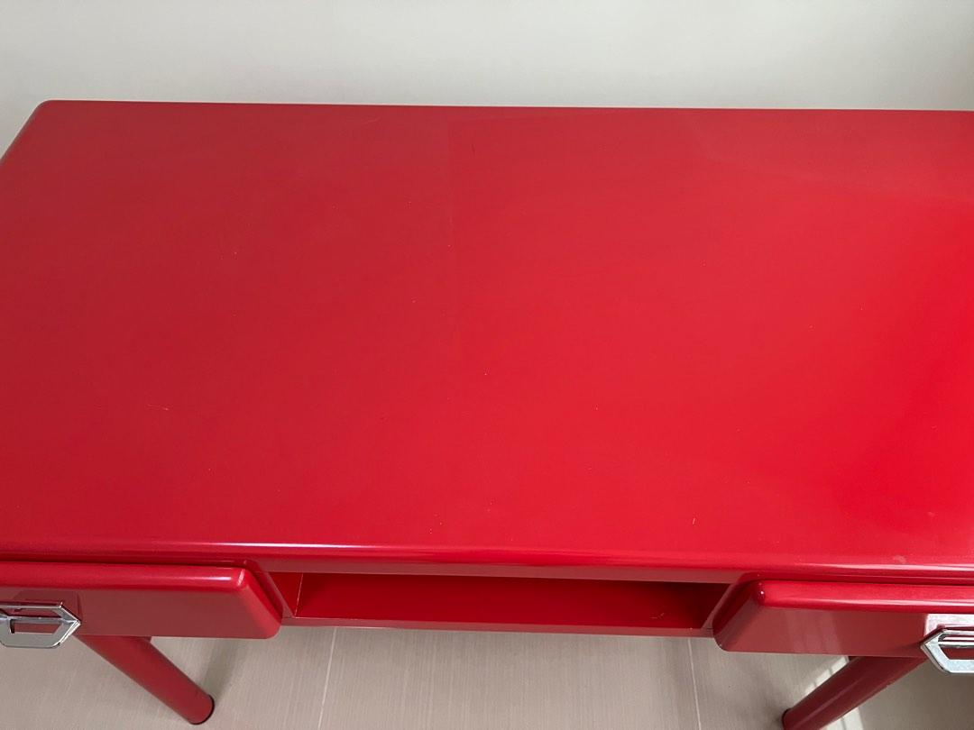 Vintage retro red study table, Furniture & Home Living, Furniture ...