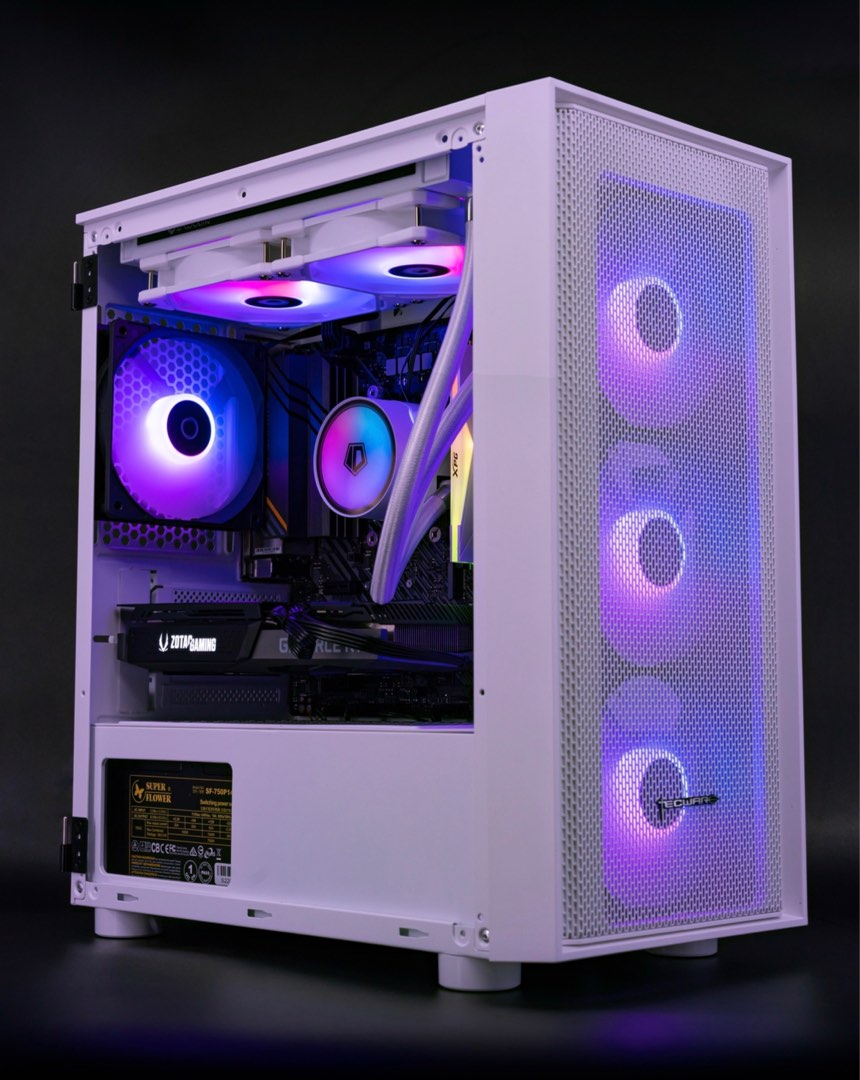 WHITE MADNESS 3060 ti + Ryzen 5 5500 gaming pc custom pc desktop cpu ...