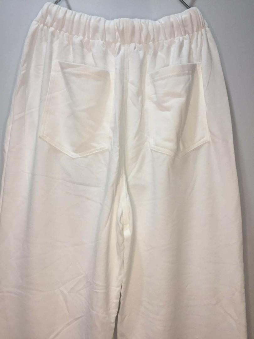 White Square Pants, Women's Fashion, Bottoms, Other Bottoms on Carousell