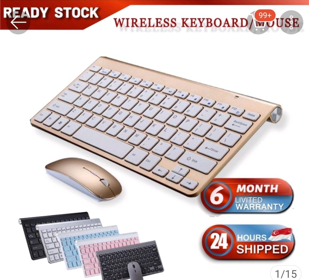 Wireless Keyboard and Mouse in gold, Computers & Tech, Parts ...