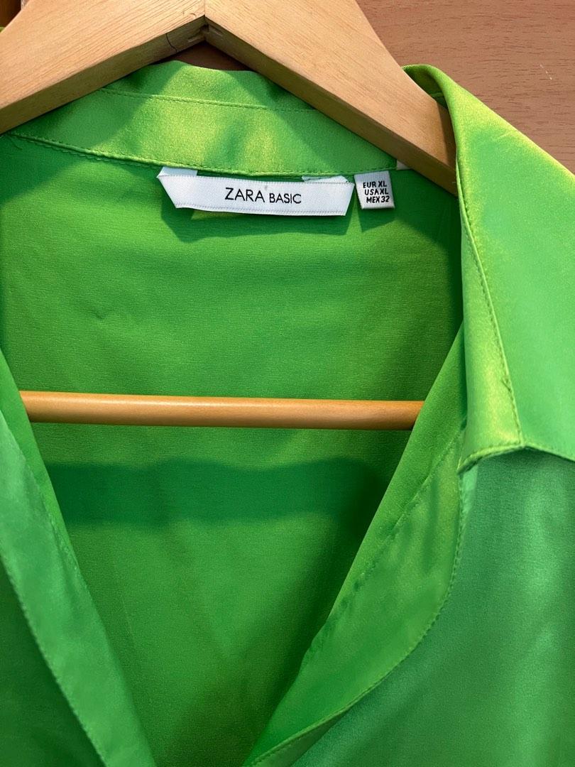 ZARA BASIC SATIN BLOUSE, Women's Fashion, Tops, Blouses on Carousell
