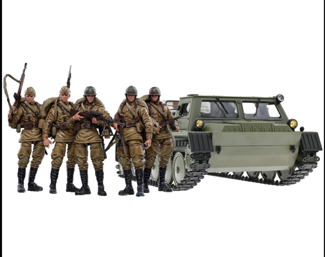 1 Lot 1/18 Joy Toy SOVIET INFANTRY action figures & 1/16 Soviet-era GT ...