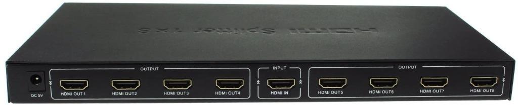 1x8 8 Ports HDMI Powered Splitter for Full HD 1080P & 3D Support (One ...