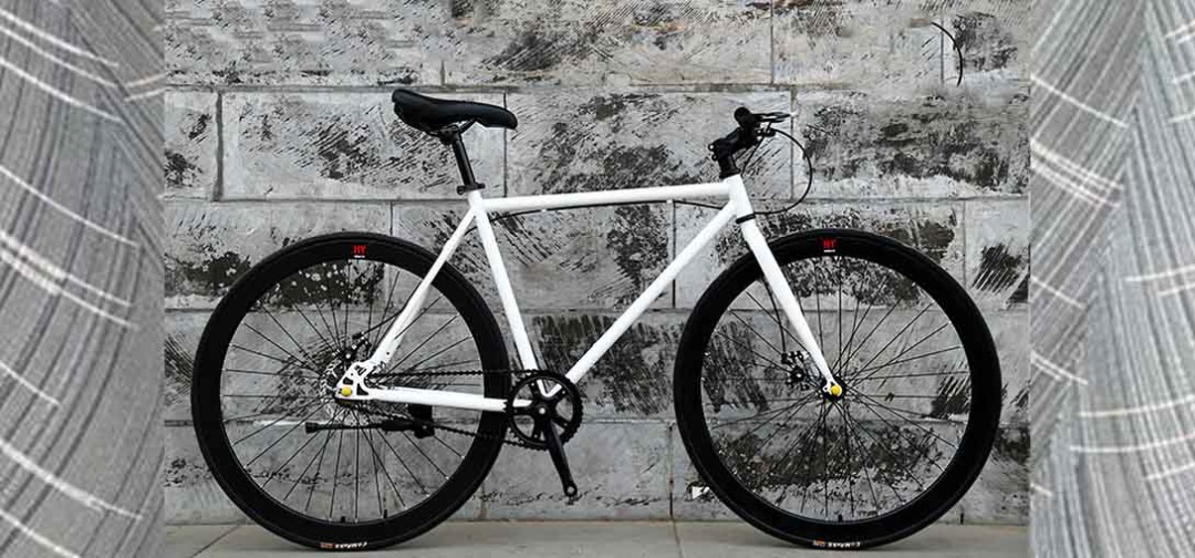 26 Inch 1 speed Road bike [White] Road Bicycle with disc brakes Can add ...