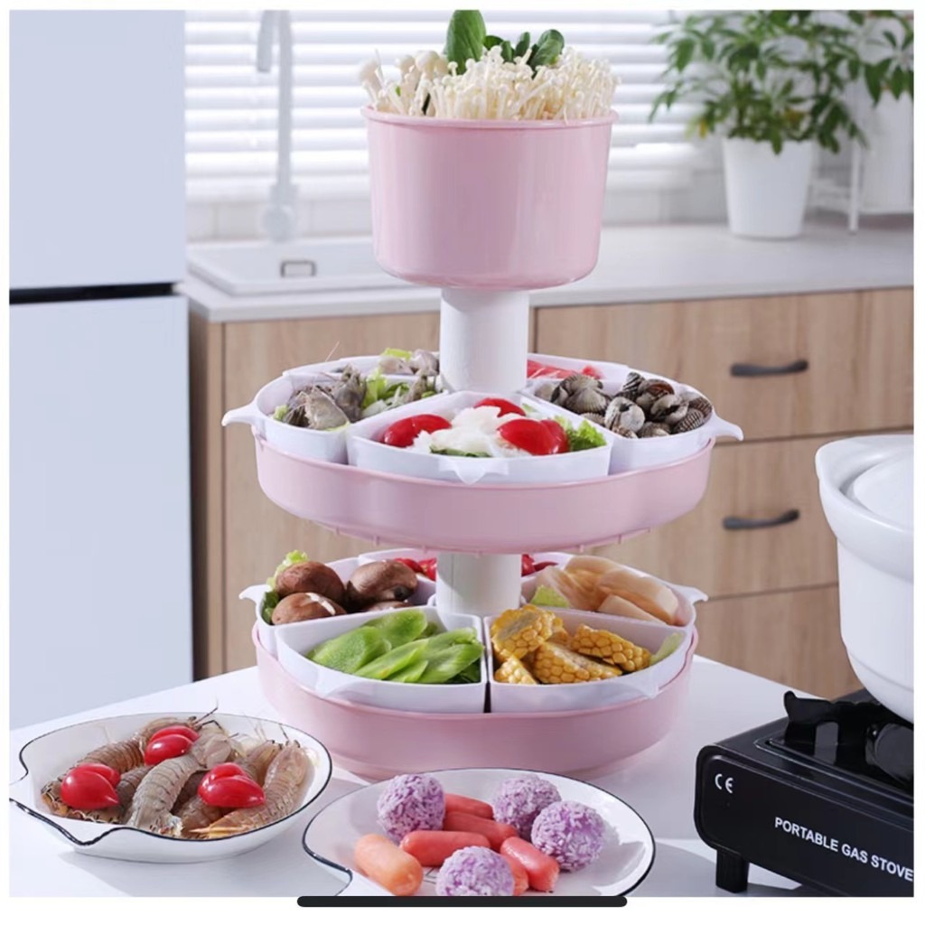 3 Tier Rotating Hotpot Platter / Steamboat Platter IBG1480, Furniture ...