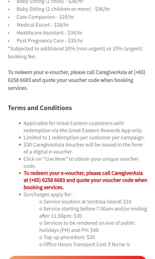 $50 CaregiverAsia voucher T&C is in photo, Tickets & Vouchers, Vouchers ...