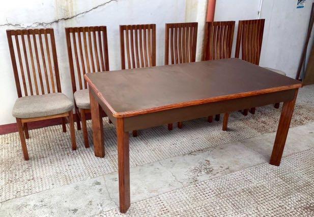 6 seater Antique Narra Dining Table Set, Furniture & Home Living ...