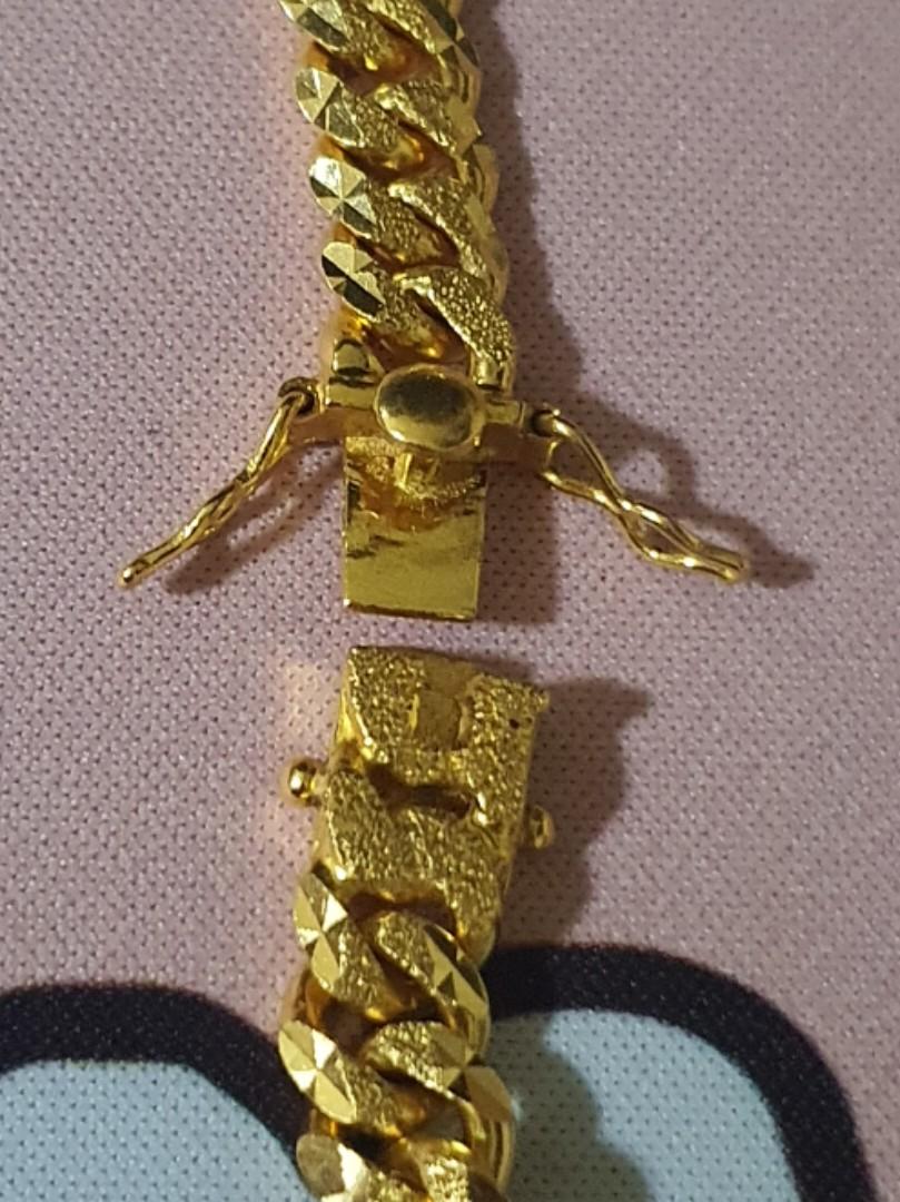 916 Gold Chain Cuban Cowboy Overhead, Women's Fashion, Jewelry ...