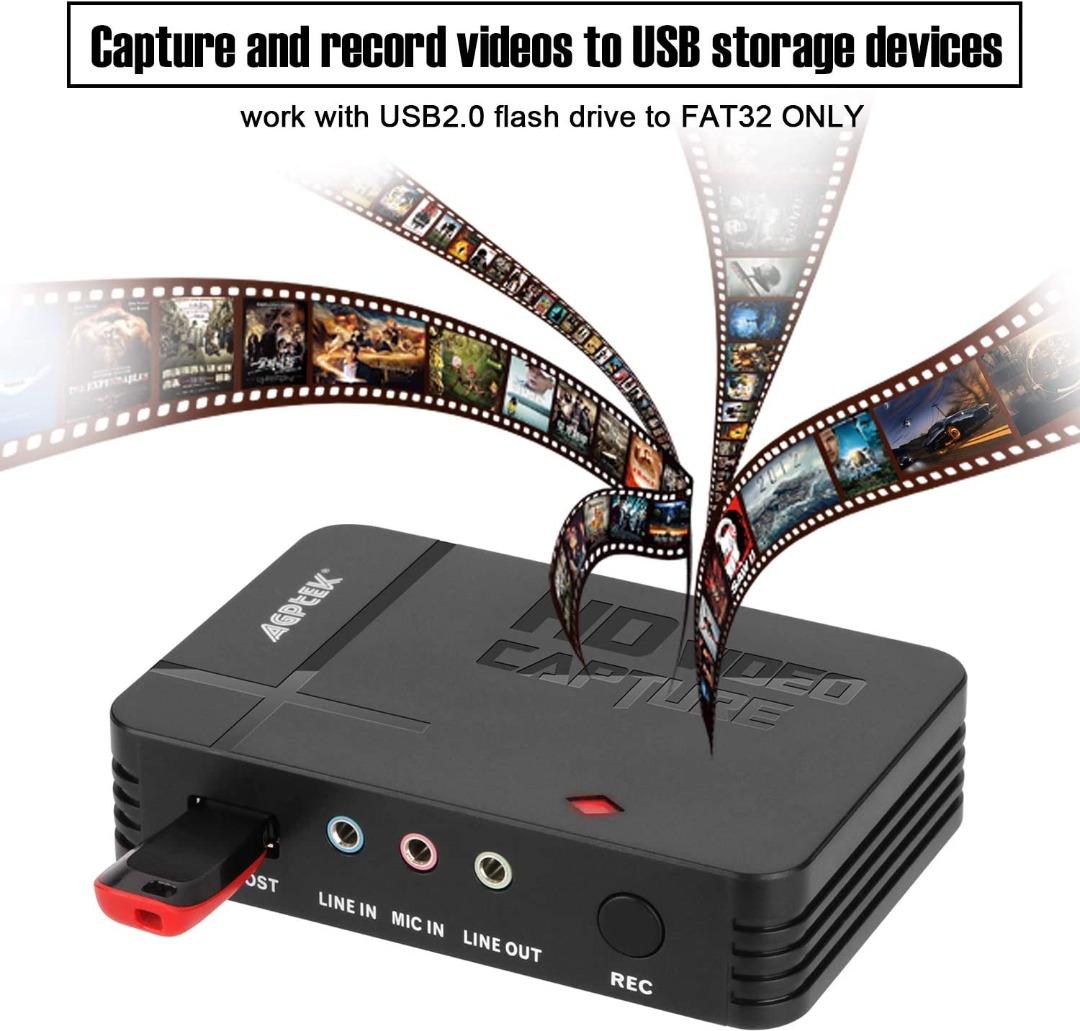 AGPTEK Video Capture Game Capture HD 1080P HDMI/AV Recorder Xbox 360 ...