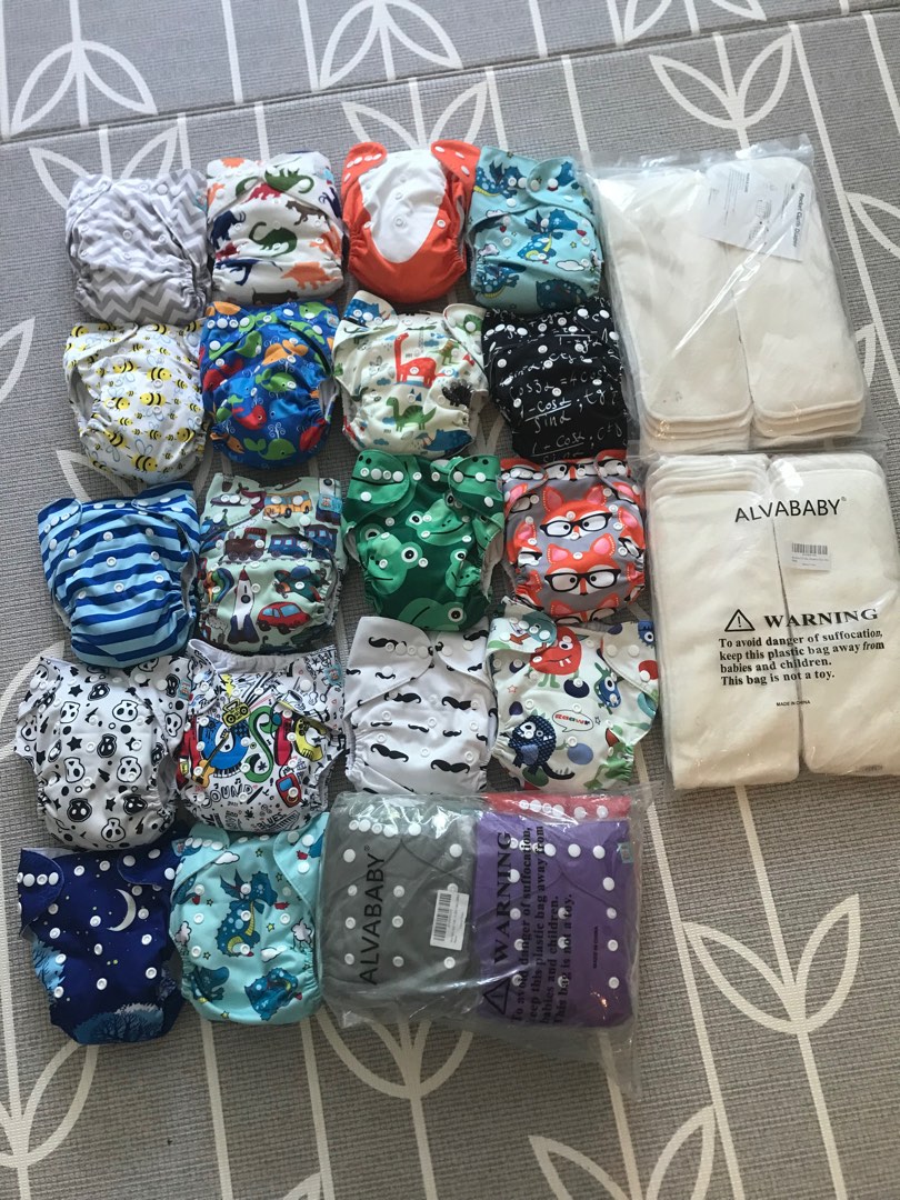 Alva Baby Cloth Diapers ($8/diaper) - 24 ct plus 24 extra inserts ...