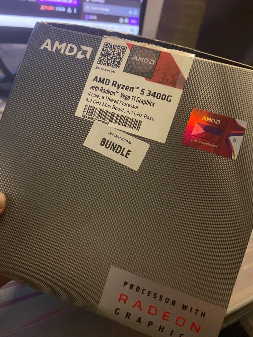 AMD Ryzen 3400G with Radeon Vega 11 Graphics, Computers & Tech, Parts ...