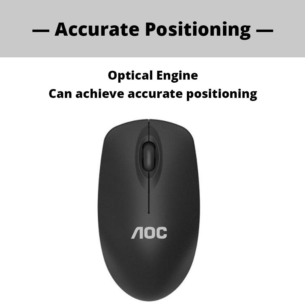 AOC Wireless Keyboard and Mouse Set 2.4G Wireless Keyboard with Mouse Combo with USB Receiver ...