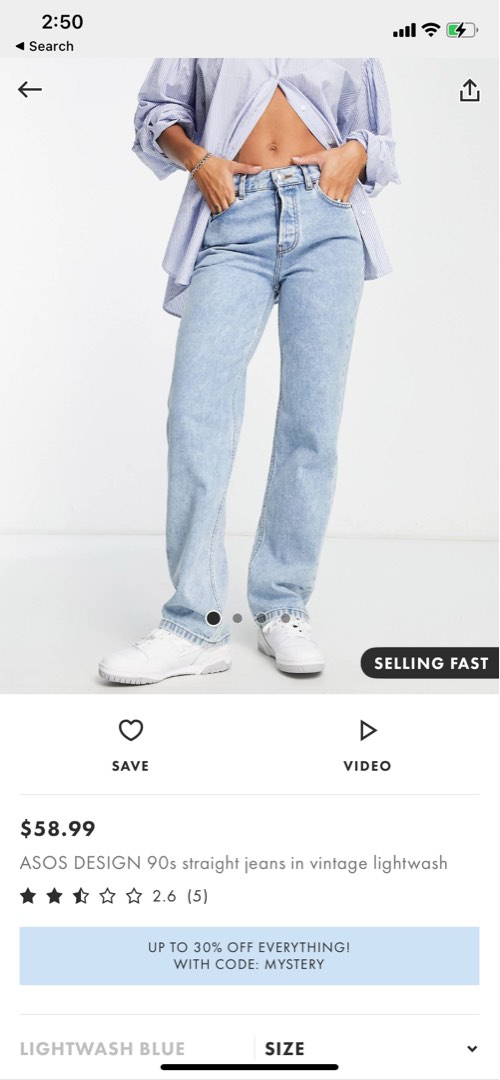 ASOS Jeans, Women's Fashion, Bottoms, Jeans & Leggings on Carousell