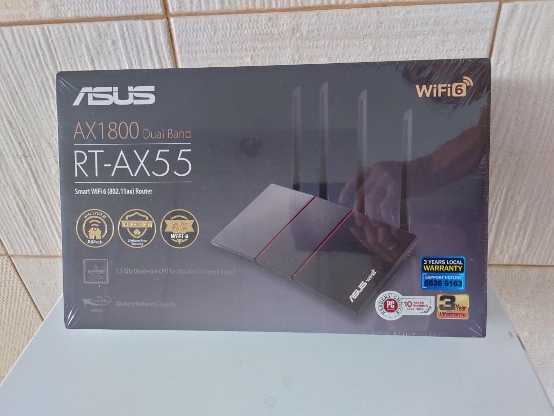 ASUS RT - AX55 (Black) WiFi 6 router, Computers & Tech, Parts ...