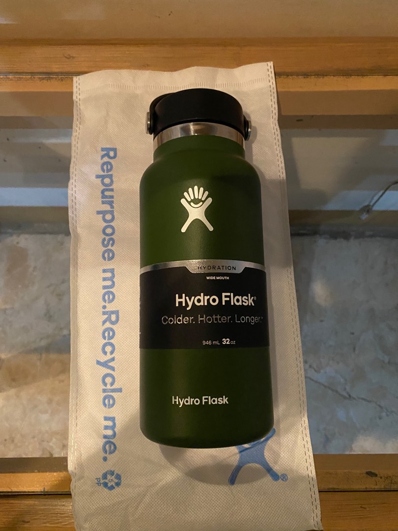 Authentic Hydro Flask 32 oz Olive 2.0 Wide Mouth, Furniture & Home ...