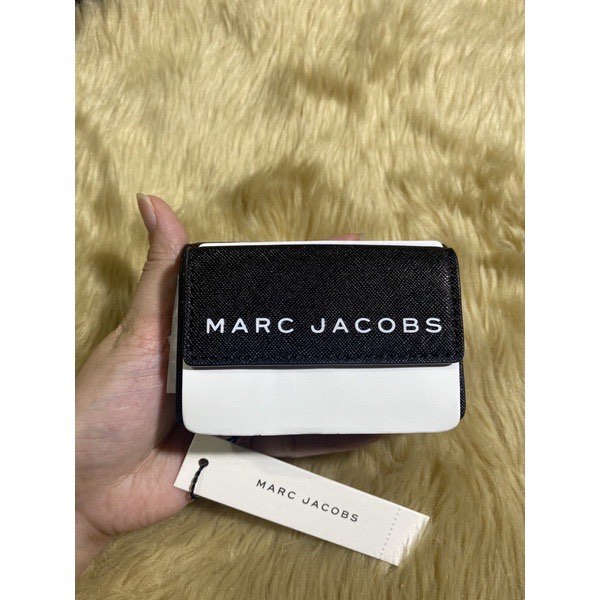 "AUTHENTIC Marc Jacobs MJ Leather Saffiano Mini Wallet - BLACK Small ...