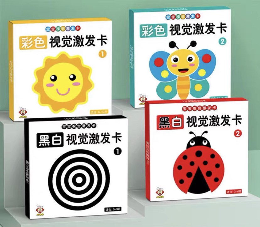 Baby Visual Stimulation Card 4sets/80pcs Infant Early Education Black ...