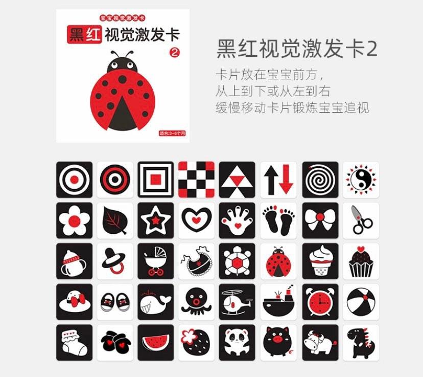Baby Visual Stimulation Card 4sets/80pcs Infant Early Education Black ...